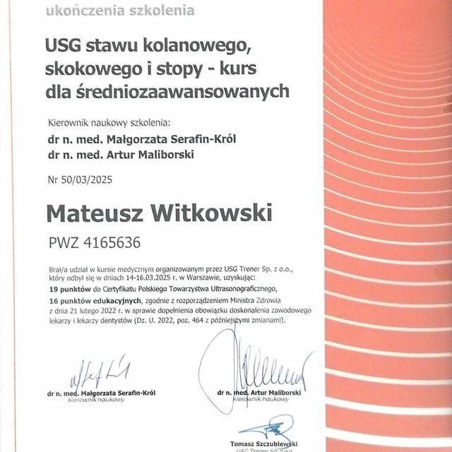 Lek. Mateusz Witkowski - Umów wizytę online | ZnanyLekarz.pl